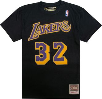 Mitchell & Ness NBA Los Angeles Lakers Name & Number T-Shirt - Magic Johnson, Black, XXL