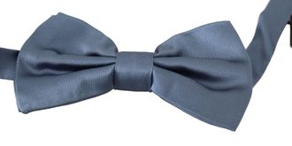 Dolce & Gabbana Mens Blue Silk Adjustable Neck Papillon Bow Tie