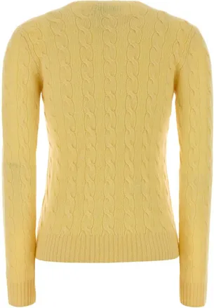 Polo Ralph Lauren Womens Yellow Wool Blend Sweater Fallyellow Exterior: Cashmere Maglieria