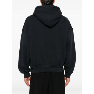 Rhude Logo-Print Cotton Hoodie - Black