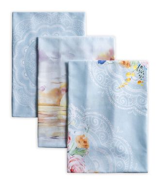 Maison d'Hermine Ibiza-Blue 100% Baumwolle Set von 3 Multi-Purpose Küchenhandtuch | Bar Handtücher | Frühling/Sommer (50 cm X 70 cm)