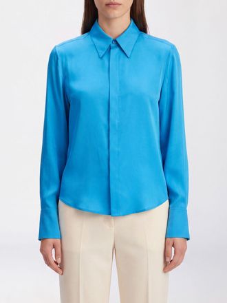 SA SU PHI Chemise slim fit 100% soie avec col &agrave; pointes et patte de boutonnage dissimul&eacute;e