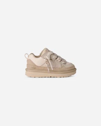 UGG Lo Lowmel Trainer f&uuml;r Kinder in White, Gr&ouml;&szlig;e Wildleder/Textil