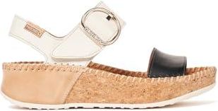 Pikolinos Sandales &agrave; Semelles compens&eacute;es en Cuir Marina pour Femme Color Black
