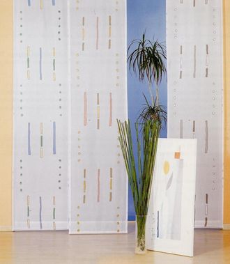 Heimtexland Vorhang, Fertiggardine, 1 Schiebegardine aus bedrucktem Voile, Höhe 175 cm x Breite 55 cm, Farbe Terra