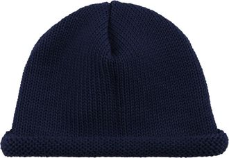 Hanseheld Rollrand M&uuml;tze GOTS Schurwolle Strickm&uuml;tze kurz - Marine | Rand zum Rollen | Flach | Wollm&uuml;tze | 100% Schurwolle | Seemannsm&uuml;tze | Made in Germany