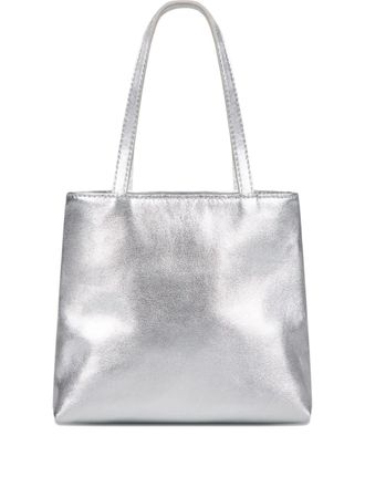 Hai sac cabas Little en cuir métallisé - Argent