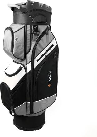 Raikou Golf Cartbag mit 14-Fach Organizer, Wasserabweisende Golftasche, 9 Taschen, Schuhfach, leicht & stabil, Grau