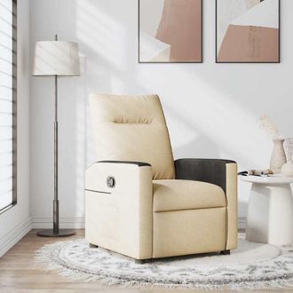 vidaXL Fauteuil inclinable Crème Tissu Vidaxl