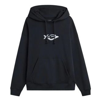 Yohji Yamamoto Homme, Sweatshirts et sweats &agrave; capuche, Noir, Taille: M SweaT-shirt &agrave; capuche French Terry avec logo liquide