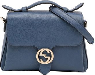 Gucci Hobo Bags - Small Dollar Calf Interlocking G Satchel - Gr. unisize - in Blau - für Damen