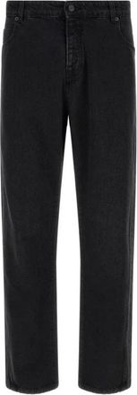 Balmain Jean Droit en Denim - Homme - Jeans - Noir - Taille: W32