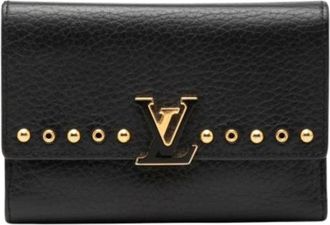 Louis Vuitton Portefeuille Pre-owned clout&eacute; en cuir - Femme - Pre-owned - Noir - Taille: ONE Size