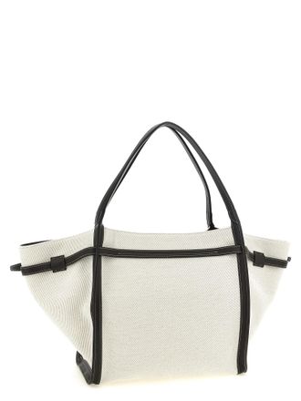 Tod's Womens Tim Tote Multicolor Linen Calfskin Leather