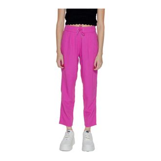 Only Only, Femme, Pantalons, Rose, Taille: 40 FR L32 Pantalon large taille haute