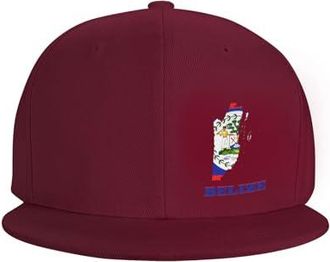 Generic Drapeau du Belize Carte du Belize Homme Femme Chapeaux Pare-Soleil Protection Solaire Casquette Hip Hop Snapback Snapback Chapeau pour Camping Adulte 