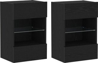 vidaXL TV-Schränk 2 pcs Schwarz 40 x 30 x 60.5 cm Holzwerkstoff Vidaxl