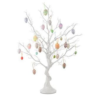 Nuptio Nuptio Arbre Artificiel Brindille Blanche - 80cm Haut Arbres Daffichage Dornement No&euml;l, Faux Manzanita Brindille P&acirc;ques Halloween Plein Air F&ecirc;te Maria
