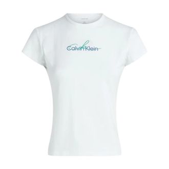 Calvin Klein SS Slim T-shirt - - Tops - Damen - Wei&szlig; - S