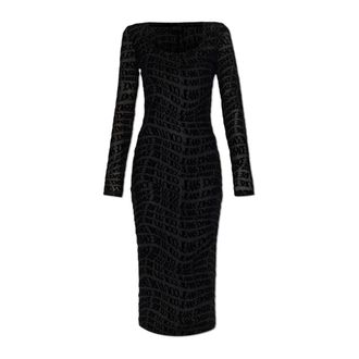 Versace Jeans Couture Femme, Robes, Noir, Taille: 36 FR Robe à monogramme avec finition en velours
