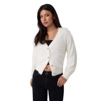 Guess Cardigan Gabrielle &agrave; col en V - Femme - Pulls - Blanc - Taille: 38 FR