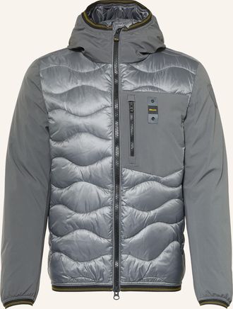 Blauer Lightweight-Daunenjacke Albert Im Materialmix grau