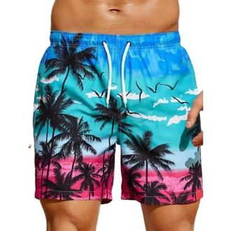 Generic HUIWDP Short de bain d&eacute;t&eacute; tendance en polyester pour homme S&eacute;chage rapide Taille &eacute;lastique Pantalon de plage Traje De Ba&ntilde;o, A33, 3XL