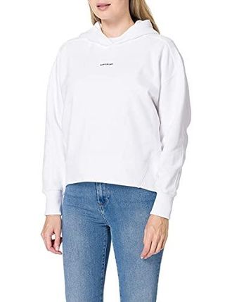 Calvin Klein Jeans Micro Branding Hoodie, Bright White, XXL Homme
