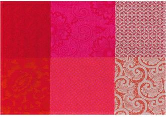 Le Jacquard Français Le Jacquard Francais 22097 (2er Set) Beschichtetes Platzset Fleurs Kyoto Cerise 52 x 38 cm Baumwolle