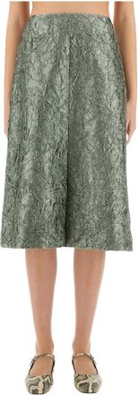 Dries Van Noten Femme, Jupes, Vert, Taille: 38 FR Textured A-Line Midi Skirt