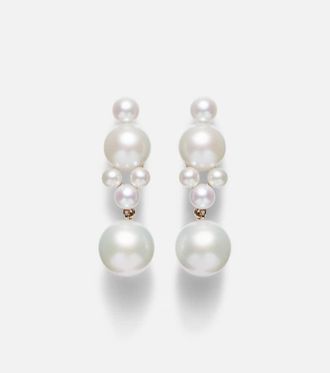 Sophie Bille Brahe Ohrringe Luna aus Süßwasserperlen mit 14kt Gelbgold