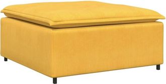 vidaXL Modulares Sofa Fu&szlig;hocker-Modul Hellgelb 100x100x48 cm Vidaxl