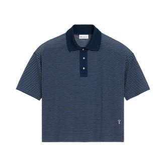Ami Ami de Coeur Polo - - Tops - Damen - Blau - 2XL
