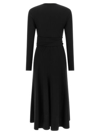 Brunello Cucinelli Virgin Wool Wrap Dress - Black
