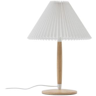 Lucande Neuwertig] Lucande Tischleuchte Leuchte Tischlampe Lampe Ellorin Wei&szlig; Holz &oslash; 37 Cm E27 B-Ware