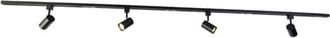 QAZQA yade - Système de rail spot luminaire plafond, plafonnier compatible pour led - 4 lumière - L 210 cm - Noir - Moderne - éclairage intérieur - Salon I 