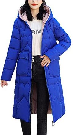 Generic Vestes pour femmes 2026 - Style d&eacute;contract&eacute; - Solide - Avec poche &agrave; capuche - Fermeture &eacute;clair - Manches longues, bleu, XL