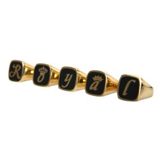 Dolce & Gabbana Royal Emaille Ringset - - Accessories - Damen - Gelb - ONE SIZE