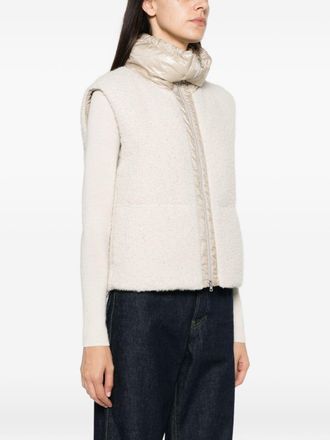 Herno Wool-Blend Sleeveless Vest - Beige