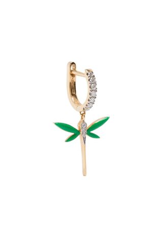Anapsara boucle doreille en or jaune 18ct à pendentif libellule