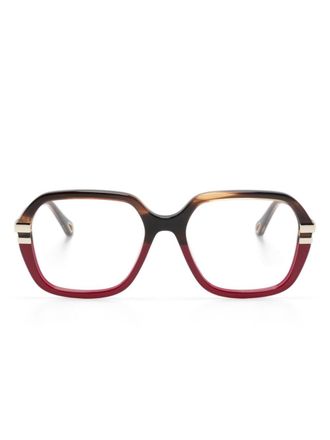 Chlo&eacute; lunettes de vue oversize &agrave; effet d&eacute;grad&eacute; - Marron