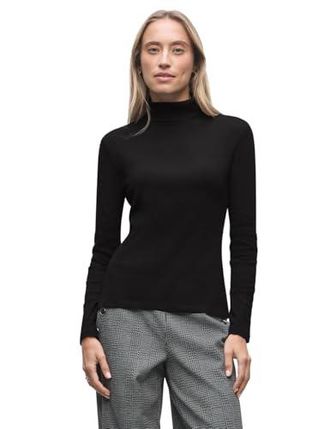 Street One 3228577 T-Shirt Basique à col roulé, Noir, 46 Femmes