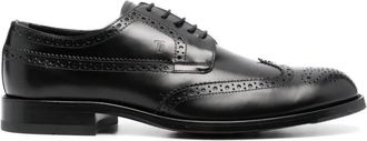 Tod's Classic Lace-Up Brogue Flat Shoes - Gr. 10 - in Schwarz