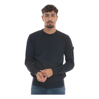 Peuterey Rundhalspullover mit Armlogo - - Knitwear - Herren - Blau - 3XL