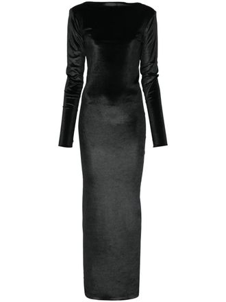 Atu Body Couture robe longue en velours - Noir