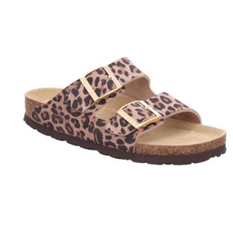 Rohde Pantolette ROHDE ALBA, Damen, Gr. 41, leo, Veloursleder, Schuhe Pantolette, Sommerschuh, Strandschuh, Hausschuh in trendiger Leo-Optik, Topseller