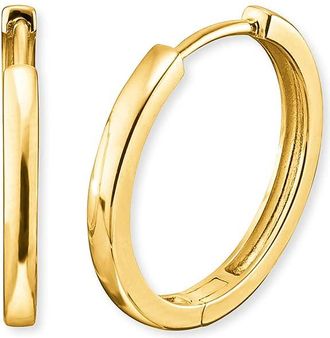 Engelsrufer schlichte Damen Creole Lisa aus vergoldetem Sterling Silber - Clipverschluss - nickelfrei - 24 mm