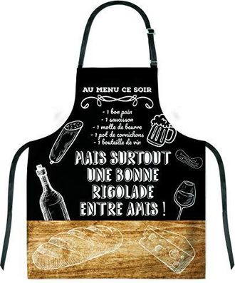 Enesco Vino de Francia Lotto 6 Schürze für Erwachsene Au Menu Ce Soir 78 x 68 cm