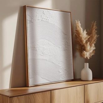 DekoArte Bilder Wandbilder Wohnzimmer BRISA 60x90cm - Bilder mit Rahmen Farbe Holz im Lieferumfang enthalten