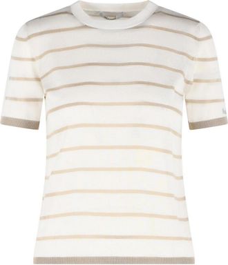 Max Mara Rundhalspullover - Wei&szlig;